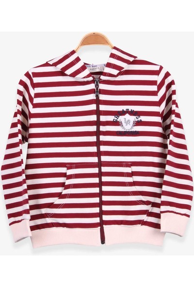 Breeze Erkek Çocuk Hırka Çizgili Desenli Bordo (3-7 Yaş)