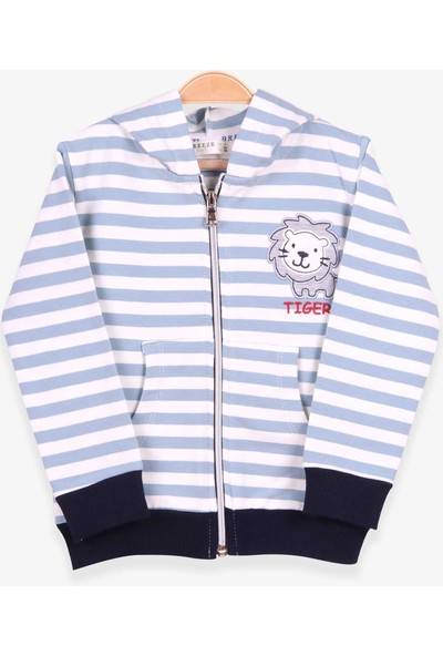 Breeze Erkek Bebek Hırka Çizgili Aslan Nakışlı Açık Mavi (9 Ay-3 Yaş) Breeze Erkek Bebek Hırka Çizgili Aslan Nakışlı Açık Mavi (9 Ay-3 Yaş)