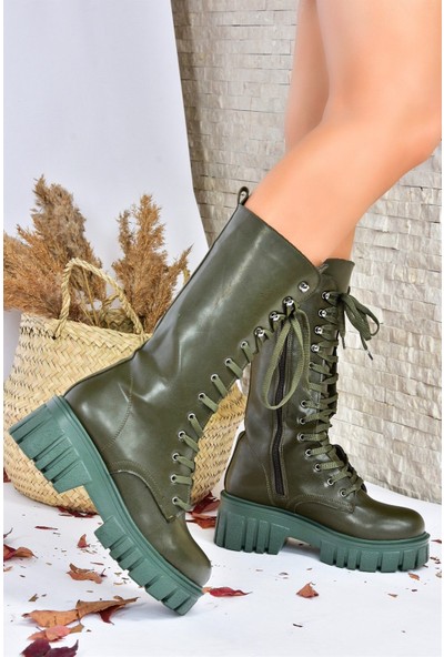 Haki Kalın Nlı Kadın Çizme L996081009