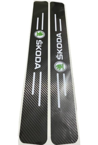 Hld Skoda 4 Parça Lüks Görünüm Karbon Eşik Koruması