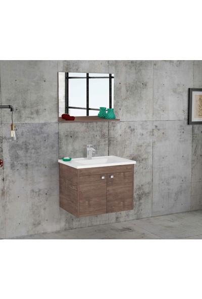 Badella Linda 65 Antik Dark Banyo Mobilya Seti 65*52 cm
