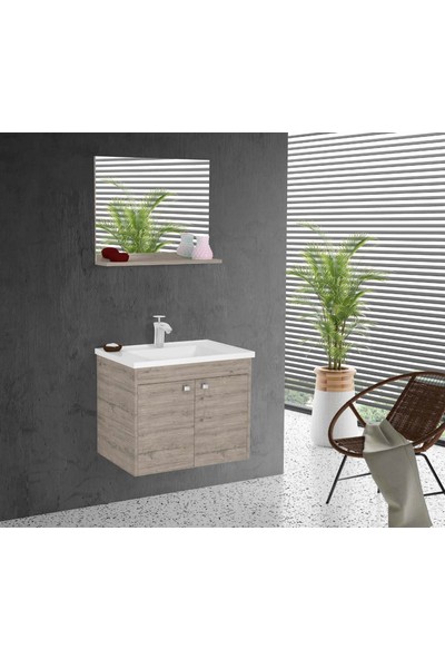 Badella Linda 65 Rustik Meşe Banyo Mobilya Seti 65*52 cm Badella Linda 65 Rustik Meşe Banyo Mobilya Seti 65*52 cm