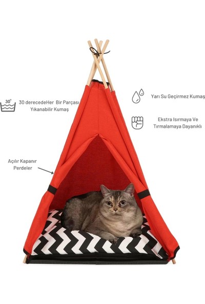 Teepee House Kedi Çadırı 50 x 50 x 85 cm