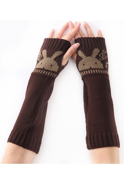 Springday Kadın Uzun Yarım Parmak Kışlık Eldiven (Yurt Dışından)
