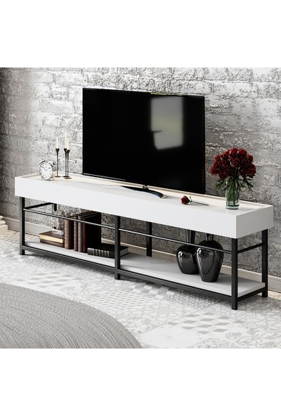 Modatte Mobilya Modatte Natürel Tv Sehpası 150 cm Genişletilmiş Üst Tabla Modern Dresuar