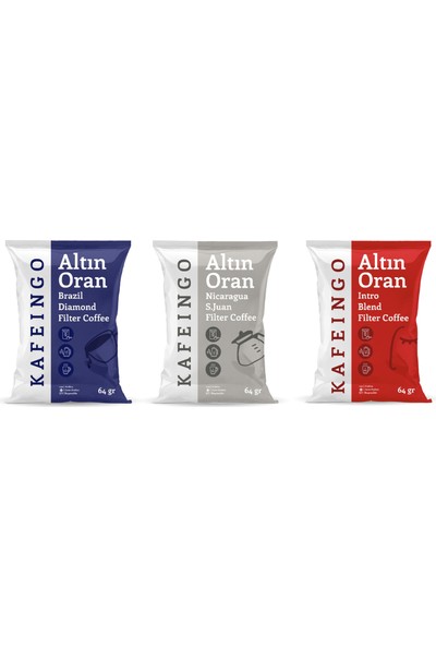 Kafeingo Altın Oran Filtre Kahve 3'lü Set