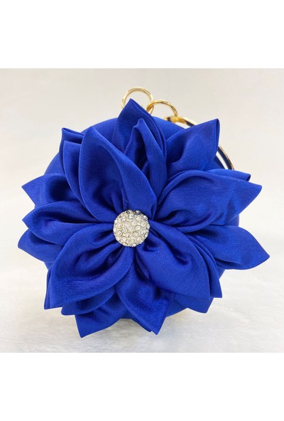 Puni Çiçekli Mavi Çanta (Yurt Dışından)