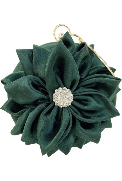 Puni Çiçekli Yeşil Çanta (Yurt Dışından)