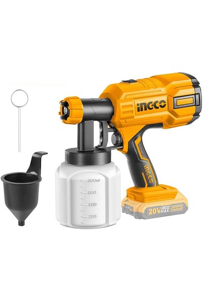 Ingco Li-Ion Akülü Boya Tabancası 20V 2.0AH