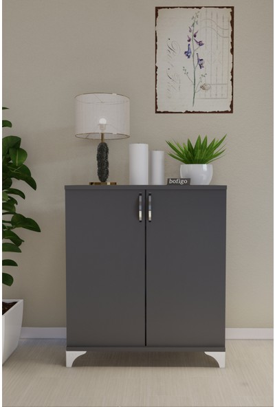 Bofigo 4 Raflı Çok Amaçlı Dolap Çok Amaçlı Mutfak Dolabı Banyo Dolabı Antrasit