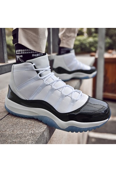 KIN Siyah Beyaz Erkek Basketbol Ayakkabı Sneakers Sports Ayakkabı Kaymaz Giyim Dayanıklı (Yurt Dışından) KIN Siyah Beyaz Erkek Basketbol Ayakkabı Sneakers Sports Ayakkabı Kaymaz Giyim Dayanıklı (Yurt Dışından)