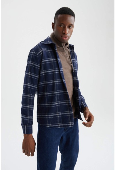 DeFacto Regular Fit Ekose Desenli Uzun Kollu Oduncu Gömlek W8876AZ21WN