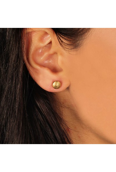 Adil Idil Kuyumculuk Taşsız Parıltılı Oval Kesim Küpe