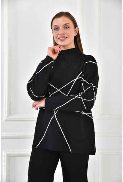 Kadın Uzun Kollu Bisiklet Yaka Ikili Triko Takım