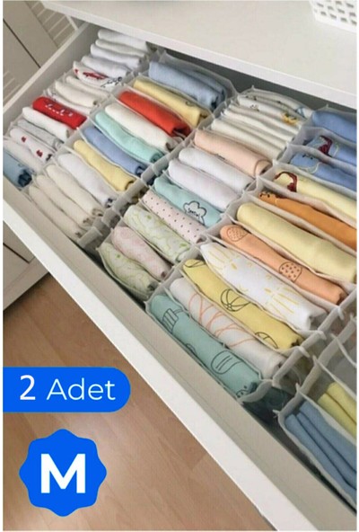 İon 2 Adet - Medium 11 Gözlü Çekmece Içi Düzenleyici Organizer 16 x 40 x 12