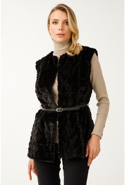 Mi Pret-A Porter Mi Kürk Yelek 72148 - Siyah Mi Pret-A Porter Mi Kürk Yelek 72148 - Siyah