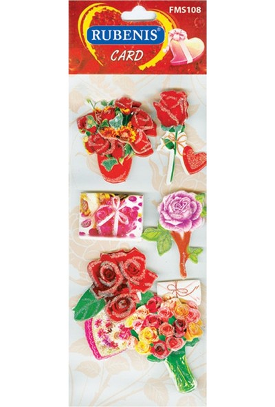 Rubenis Sticker 3 Boyutlu Gül Figürlü FMS-108 Rubenis Sticker 3 Boyutlu Gül Figürlü FMS-108