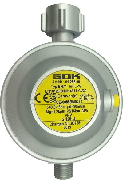 Gok 30MBAR Basınç Korumalı Gaz Regülatörü/dedantör Gok 30MBAR Basınç Korumalı Gaz Regülatörü/dedantör