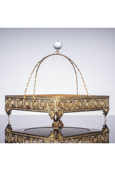 Pamuk Life Hünkar Kare Gold Büyük Sepet 24 x 24 x 24 cm Pamuk Life Hünkar Kare Gold Büyük Sepet 24 x 24 x 24 cm