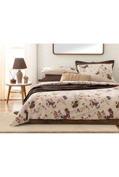 English Home Butterfly Valley Pamuk Tek Kişilik Nevresim Takımı 160 x 220 cm Bej English Home Butterfly Valley Pamuk Tek Kişilik Nevresim Takımı 160 x 220 cm Bej