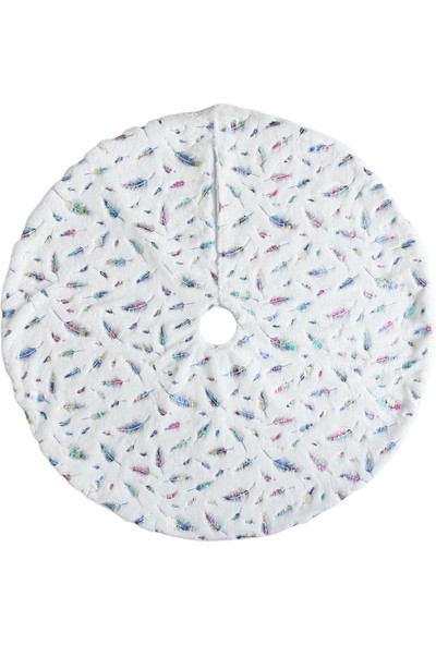 Kesoto Tüyler Noel Ağacı Etek Yumuşak Karlı Beyaz Noel Ağacı Mat Dekorasyon Renkli 122 cm