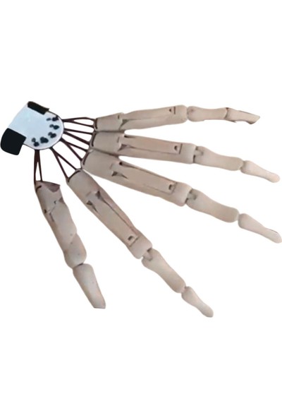 Kesoto Emülsiyon Cadılar Bayramı Mafsallı Parmak Parmak Eldiven Esnek Eklem Kostüm Beyaz Sol