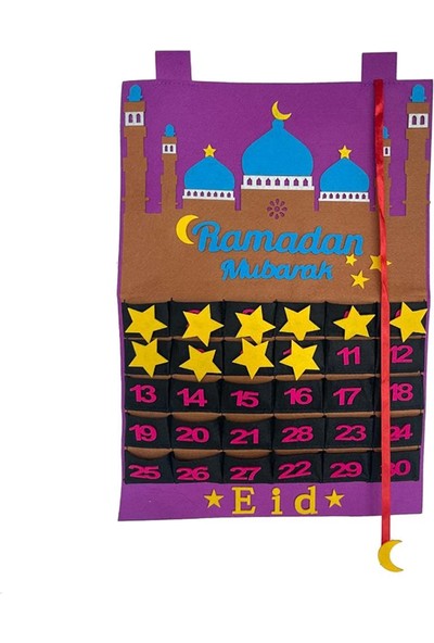 Ramazan Takvim Eid Mübarek Asılı Advent Takvim Saklama Çantası Çocuklar Için 30 Gün Hediye - Stil E Çoklu Ramazan Takvim Eid Mübarek Asılı Advent Takvim Saklama Çantası Çocuklar Için 30 Gün Hediye - Stil E Çoklu