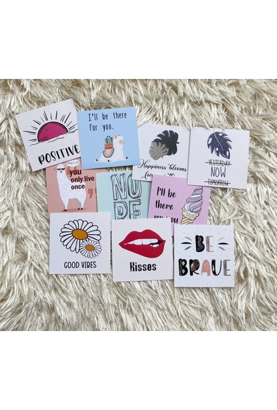 Paytak Moda Motto Güneş Lama Kises Papatya Karışık Tasarımlı 10'lu 7-7cm PYTKMTT0023