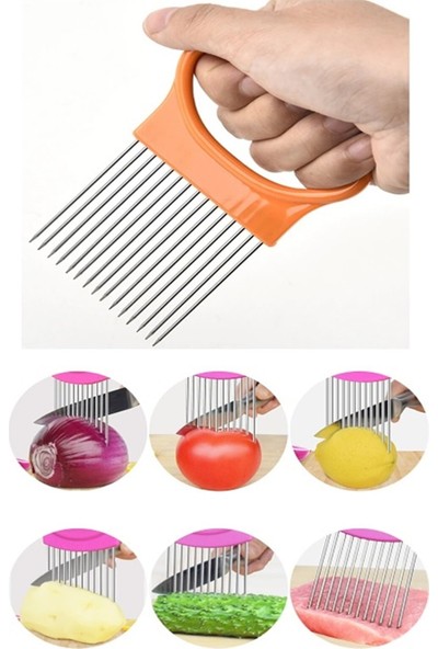 Kitchen Beauty Paslanmaz Çelik Soğan Tutucu Kesici Çatal Soğan Domates Dilimleme Soğan Tarağı Kitchen Beauty Paslanmaz Çelik Soğan Tutucu Kesici Çatal Soğan Domates Dilimleme Soğan Tarağı