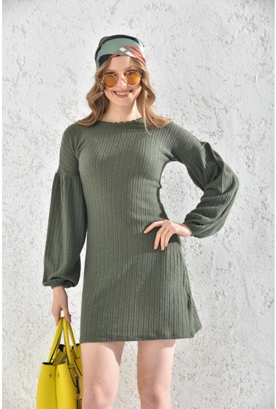 Rodi DS22KB259963 Kadın Balon Kol Yakası Fırfırlı Tunik