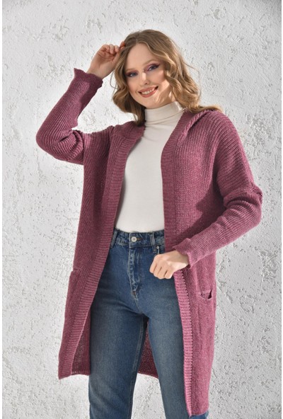 Rodi DS22KB264463 Kadın Kapişonlu Uzun Hırka