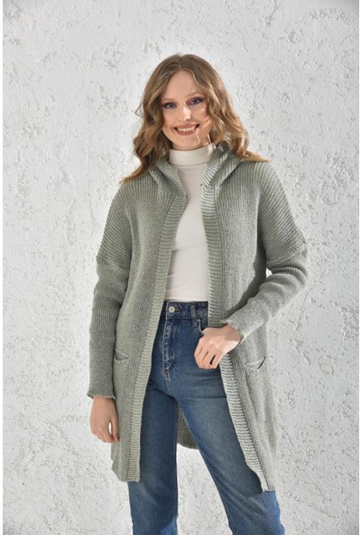 Rodi DS22KB264463 Kadın Kapişonlu Uzun Hırka