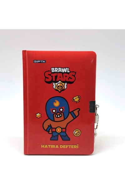 Gıpta Brawl Stars Kilitli Iplik Dikiş Sert Kapak Hatıra Defteri 14X20-96 Yaprak