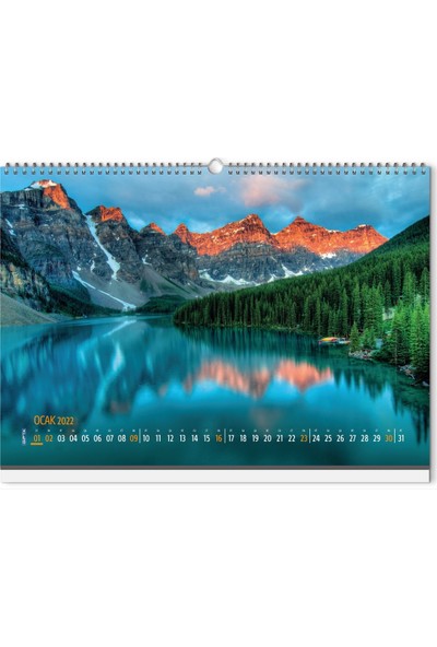 Gıpta 2022 Manzaralar Duvar Takvimi 27 x 40 cm