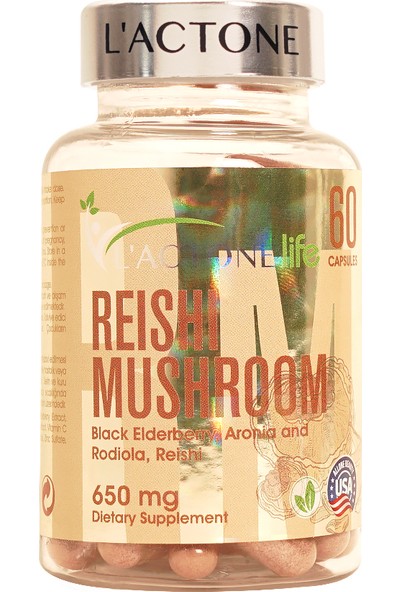 Lactone Life Reishi Mushroom 60 Capsules Lactone Life Reishi Mushroom 60 Capsules