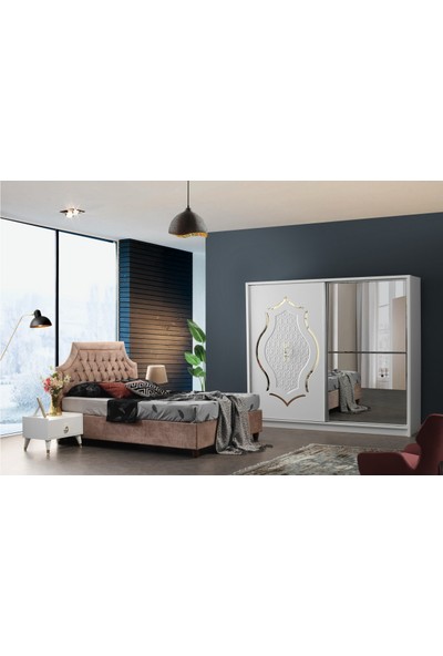 Viento Mobilya Asos Aynalı ve Sürgü Kapaklı Mdf Yatak Odası Takımı Viento Mobilya Asos Aynalı ve Sürgü Kapaklı Mdf Yatak Odası Takımı