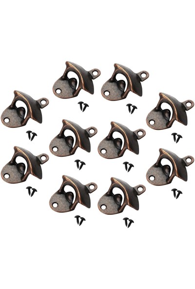 10X Klasik Duvar Montaj Şişe Açacağı Bira Açacağı Veranda Antika Bakır