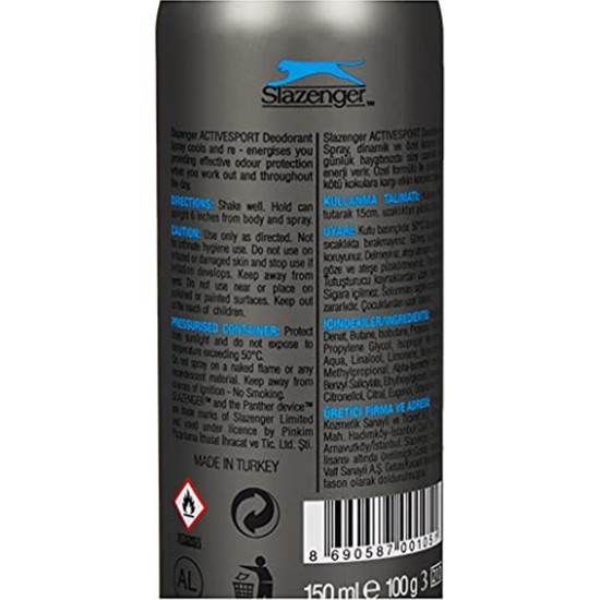Slazenger Deodorant Spray, 150 ml Fiyatı - Taksit Seçenekleri