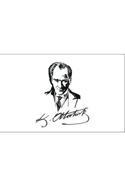 Satürn Masaüstü Atatürk Imzalı Bayrağı Masa Bayrağı 15 x 23 cm