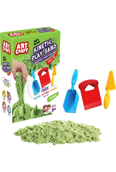Art Craft Aksesuarlı Yeşil Kinetik Oyun Kumu 1000 gr Art Craft Aksesuarlı Yeşil Kinetik Oyun Kumu 1000 gr