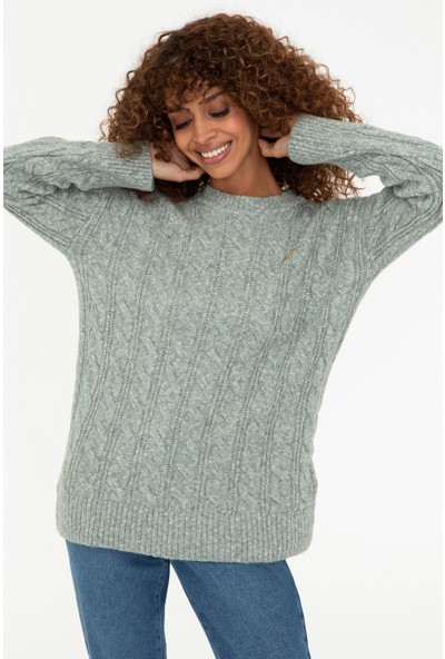 U.S. Polo Assn. Yeşil Triko Kazak 50238551-VR183 U.S. Polo Assn. Yeşil Triko Kazak 50238551-VR183