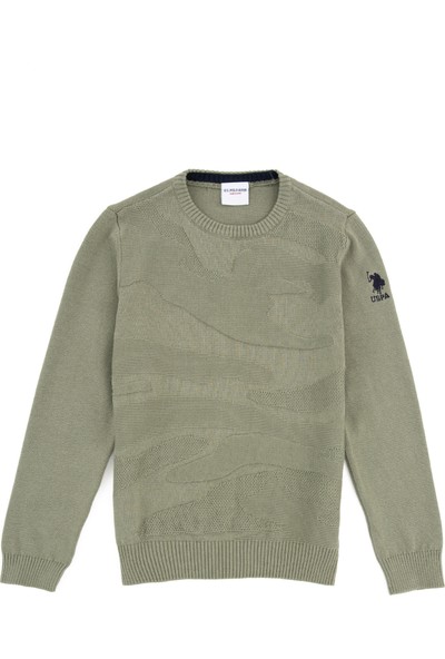 U.S. Polo Assn. Yeşil Triko Kazak 50237671-VR016 U.S. Polo Assn. Yeşil Triko Kazak 50237671-VR016