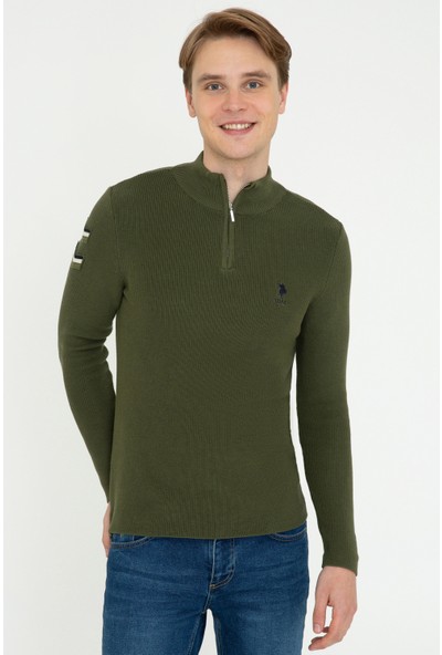 U.S. Polo Assn. Yeşil Triko Kazak 50237231-VR027 U.S. Polo Assn. Yeşil Triko Kazak 50237231-VR027