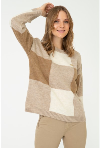 U.S. Polo Assn. Bayan Bej Melanj Triko Kazak U.S. Polo Assn. Bayan Bej Melanj Triko Kazak