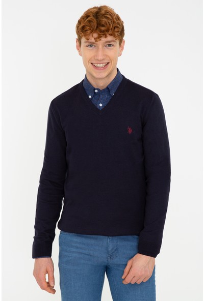 U.S. Polo Assn. Lacivert Triko Kazak Basic 50237037-VR033 U.S. Polo Assn. Lacivert Triko Kazak Basic 50237037-VR033