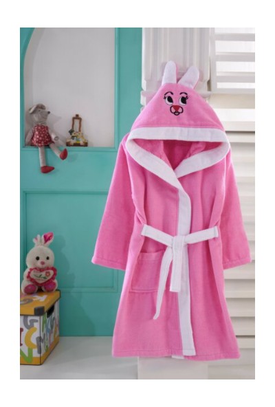 Rose Home %100 Pamuklu Kapşonlu Çocuk Bornozu 2-3 Yaş Rose Home %100 Pamuklu Kapşonlu Çocuk Bornozu 2-3 Yaş
