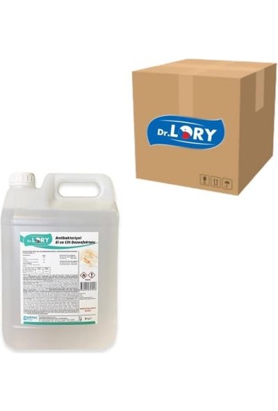 Dr. Lory Dr.lory Antibakteriyel Alkol Bazlı El ve Cilt Dezenfektanı 5 Lt (1 Koli 4 Adet) Dr. Lory Dr.lory Antibakteriyel Alkol Bazlı El ve Cilt Dezenfektanı 5 Lt (1 Koli 4 Adet)
