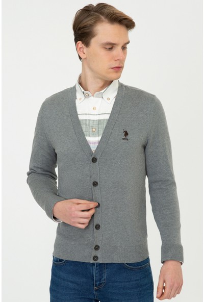 U.S. Polo Assn. Gri Triko Hırka 50237062-VR086