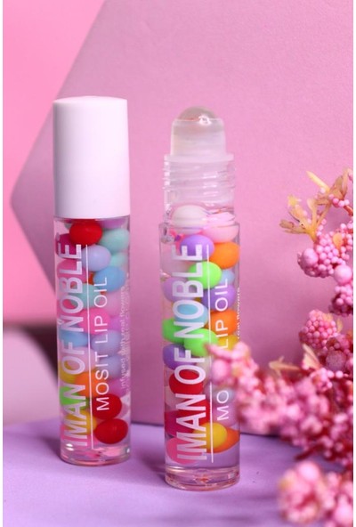 Iman Of Noble Renkli Bonbon Şeker Görünümlü Şeffaf Roll On Dudak Bakım Yağı 8 ml