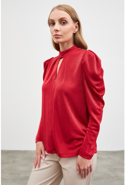 Gusto Simli Bluz - Kırmızı